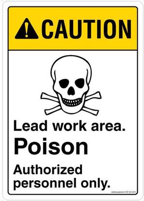 Safety Sign Store Caution: Lead Work Area Emergency Sign Price in India ...