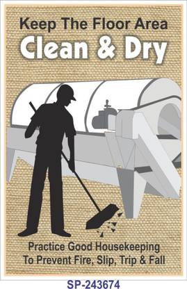 SignageShop Keep the floor area clean & dry Poster Emergency Sign Price ...