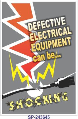 SignageShop Defective electrical equipment Poster Emergency Sign Price ...