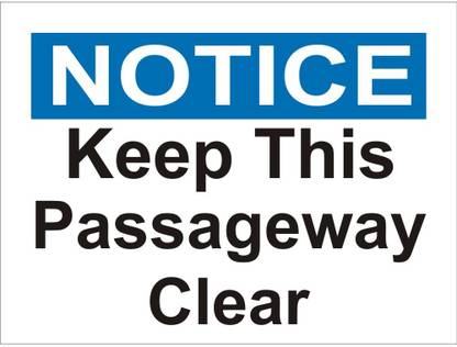 Clickforsign Keep this passageway clear Emergency Sign Price in India ...