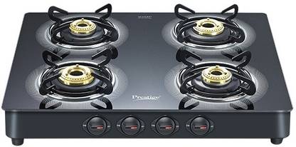 Prestige Royale LP Gas Table with Glass Top Glass, Aluminium Manual Gas ...