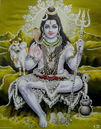 Lord Shiva/ Shivji/ Hindu God Poster with Glitter -reprint on paper ...