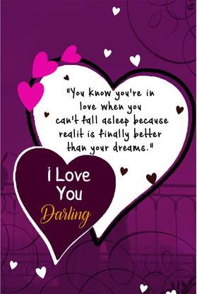 I Love You Darling Poster Paper Print - Quotes & Motivation posters in ...