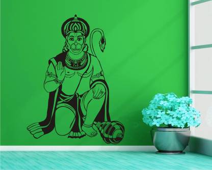 WALL GURU 78.59 cm Lord Hanuman wall Decal And sticker size(78*59)cm ...