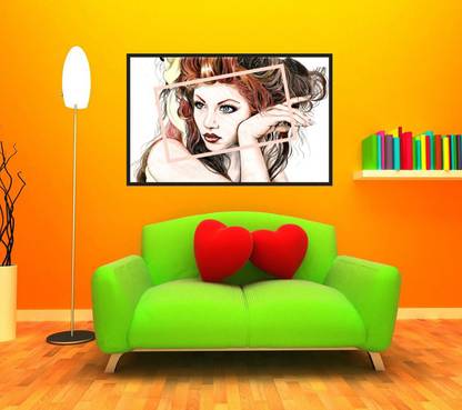 Impression Wall 58 cm Beautiful Lady Wall Sticker Self Adhesive Sticker ...