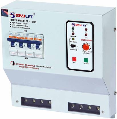 SKYLET Three Phase ELCB + RCCB + ISI Marked 4 pole MCB 63 A with high ...