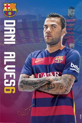 FCB Mini Poster Dani Alves 19 Paper Print - Sports posters in India ...