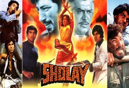 Sholay Wallpaper Poster1 on LARGE PRINT 36X24 INCHES Photographic Paper ...