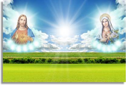 Mother Mariam and Lord Jesus Paper Print - Religious posters in India ...