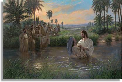 alma baptizing in the waters of mormon Paper Print - Religious posters ...