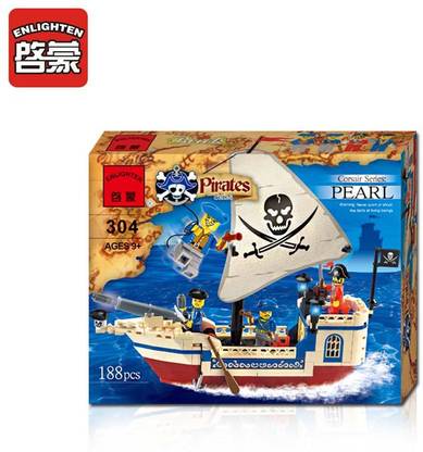 ENLIGHTEN Pirate Ship Model Building Bricks Blocks Sets - Pirate Ship ...