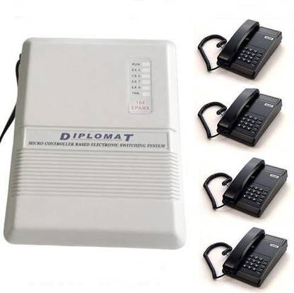 GRD Diplomat EPABX 104 Intercom System and 4 Beetel Phone set Corded ...