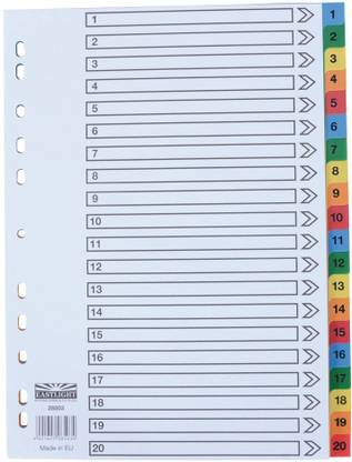 Flipkart.com | SPS Plastic File Separators, Divider 1 To 20 Color Index ...