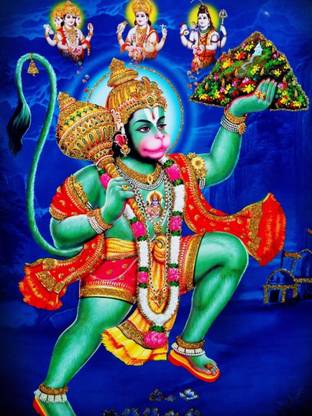 AD Fine Quality Wall Poster Hanuman Ji Paper Print - Religious posters ...