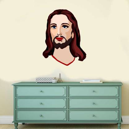 Impression Wall Jesus Sticker (Cover Area :- 21 X 27 inch) Medium Self ...