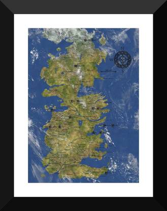 Game Of Thrones Collection - Seven Kingdoms Of Westeros Map - Premium ...