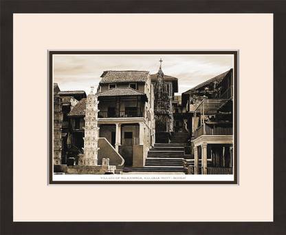 Old Vintage Bombay (Mumbai) Wooden Photo Frame of Village of Walkeshwar ...
