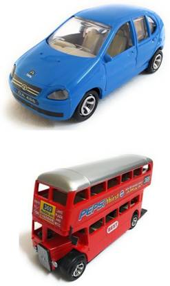 The Game Begins Combo Toys of Indica Car and Double Decker Bus Toy ...