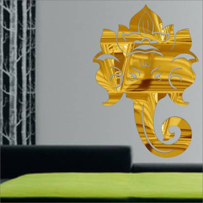 LOOK DECOR 90 cm Siddhi Vinayaka Golden code19 Self Adhesive Sticker ...