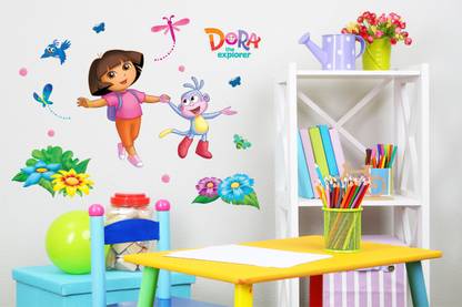 Asian Paints 59 cm Wall Ons Dora Flower Field Fun Self Adhesive Sticker ...
