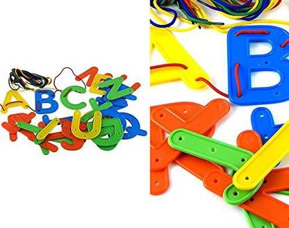 AP 26 Plastic Uppercase Alphabet Lacing Letters & Laces - 26 Plastic ...