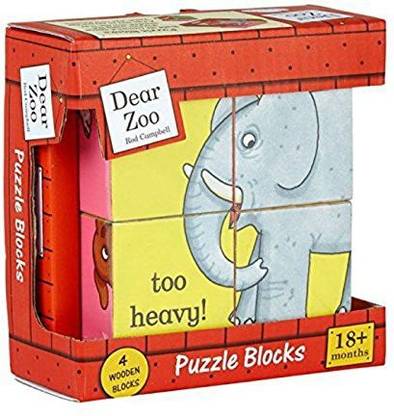 Milly & Flynn Dear Zoo Puzzle Blocks Wooden Toy - Dear Zoo Puzzle ...