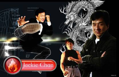 Hollywood Star Jackie Chan Vinyl Poster Paper Print - Personalities ...