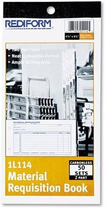 Rediform Material Requisition Book, Carbonless, 2 Part, 4.25 X 8.5 ...