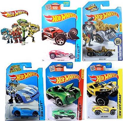 AYB Products Epic Race Team Hot Wheels 5 Car Set with Grease Rod ...
