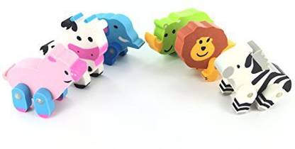 Pioneer Plus Noah's Animals Eraser Toys - 6 Colorful Movable Erasers ...