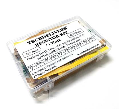 TECHDELIVERS Resistor Box - 41 values 410 pieces 5% 0.25W High Quality ...