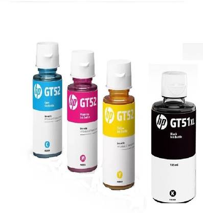 HP GT51/GT52 /GT5810 Multicolor Ink Pack of 4 Multi Color Ink (Black ...