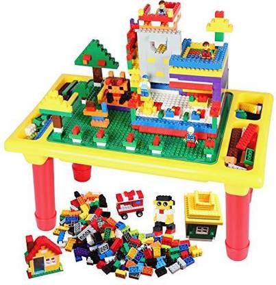 Genrc burgkidz 1000 Pieces Building Bricks - Kids Building Block Table ...