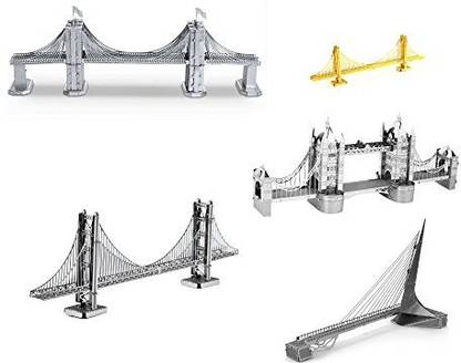 Genrc Set of 5 Metal Earth 3D Laser Cut Bridge Models: Brooklyn Bridge ...
