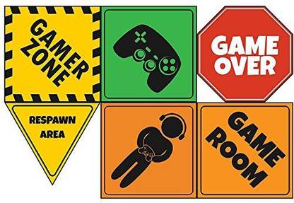 Blue Orchards Video Game Party Sign 6" Cutouts, Video Game Party ...