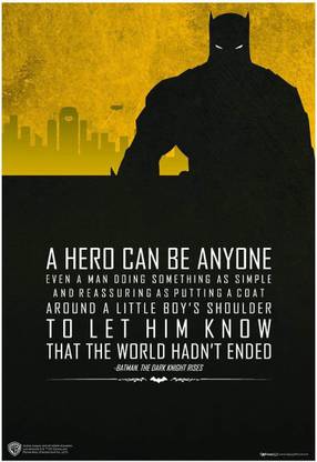 WB Official Licensed Batman Quotes Typography Art Poster A4 Paper Print ...