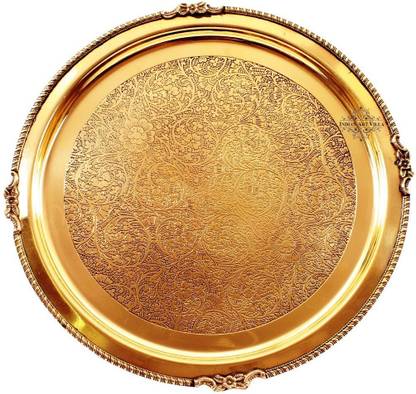 IndianArtVilla Brass Brass Thali Dinner Set Price in India - Buy ...