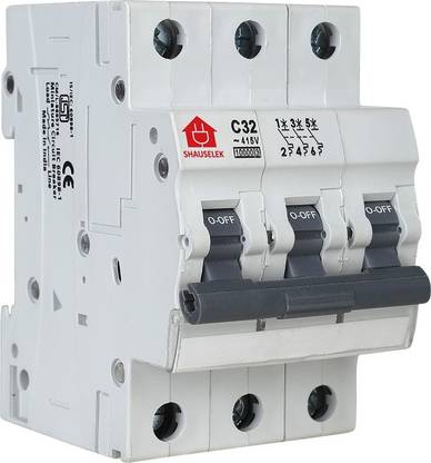 SHAUSELEK MCB Triple Pole and Neutral (TPN) 25A C Curve MTPN 25C MCB ...