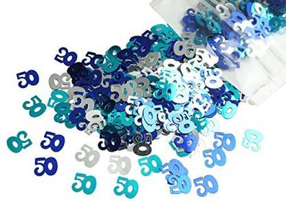 ZXSWEET Blue and Silver Number 50 50th Anniversary Or Birthday Table ...