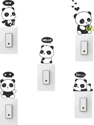 Happy Walls 35 cm Cutie baby panda switchboard stickers Self Adhesive ...