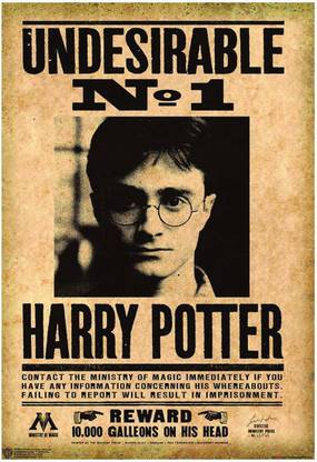Official Licensed Harry Potter Undesirable No.1 Old Paper Style Poster ...