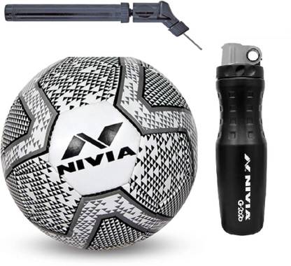 NIVIA Black & White Football With G2020 Sipper And Double action Pump ...