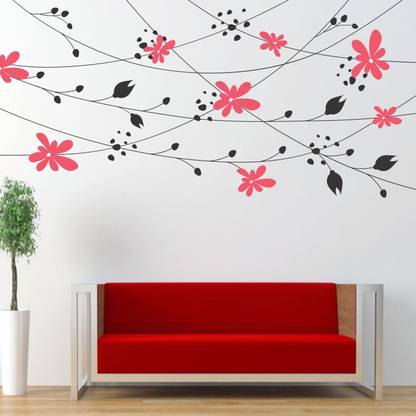 StickMe Floral Walls - Full Wall design Wall Sticker - SM 070 Extra ...