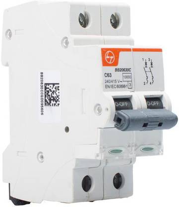 LARSEN AND TOUBRO MCB 2P 2A "C" Curve 10kA (Cat No. BB20020C) EXORA MCB ...