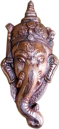 MGS Varanasi Famous Lord Ganesha Mukh Metal Wall hanging/Copper Color ...