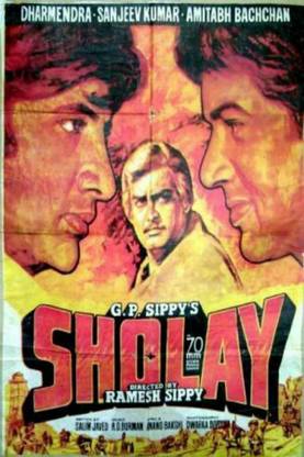 Bollywood Movie Sholay Poster Paper Print - Movies posters in India ...