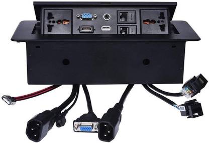 TECHGEAR Tabletop Hydraulic Pop Up Box / Cable Cubby with HDMI, Audio ...