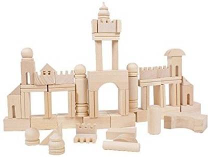 Genius Art Wooden Castle Block Set, 67 Pieces - Wooden Castle Block Set ...