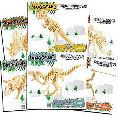 Genrc Professor Puzzle Dinosaur Building Kits For Kids Super Set -- 6 ...