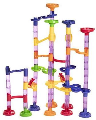 Blue Panda Marble Run Play Set - 150-Piece Marble Track Game ...